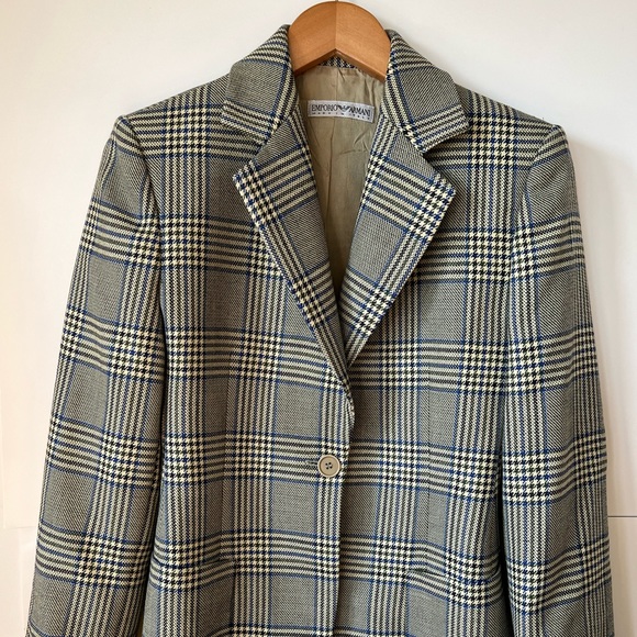 Emporio Armani | Jackets & Coats | Vintage Emporio Armani Womens Plaid Blazer | Poshmark